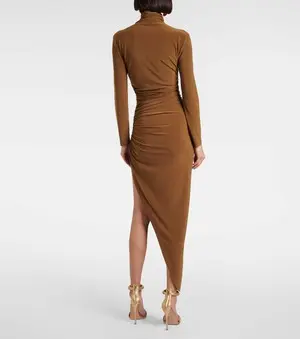 Norma Kamali Draped Asymmetric Midi Dress