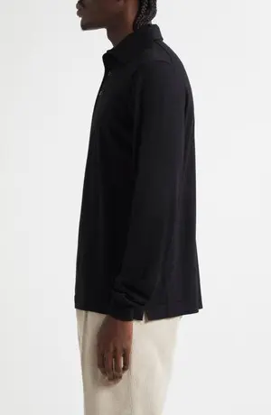 Thom Sweeney Extrafine Virgin Merino Wool Polo Sweater