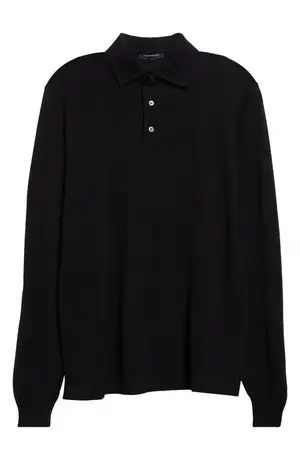 Thom Sweeney Extrafine Virgin Merino Wool Polo Sweater