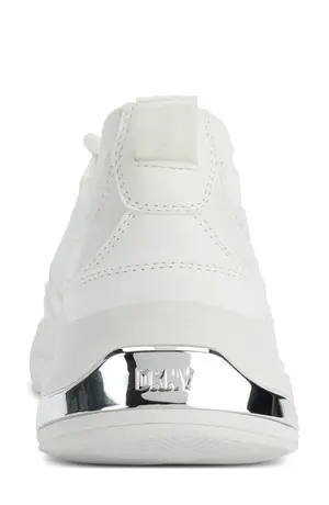 Dkny Jami Metallic Knit Sneakers - Bright White