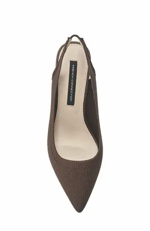 French Connection Viva Slingback Kitten Heel - Cafe