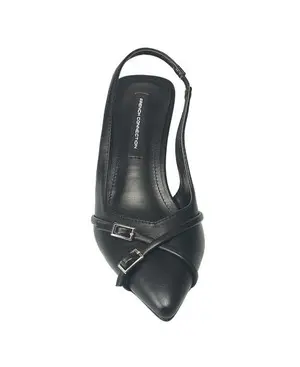 French Connection Buckles Slingback Kitten Heel - Black