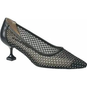 French Connection Elise Mesh And Stone High Heel Pumps - Black