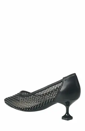 French Connection Elise Mesh And Stone High Heel Pumps