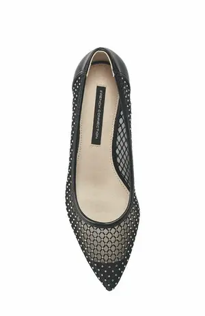 French Connection Elise Mesh And Stone High Heel Pumps