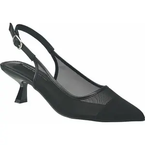 French Connection Elea Mesh And Stone Slingback Kitten Heel