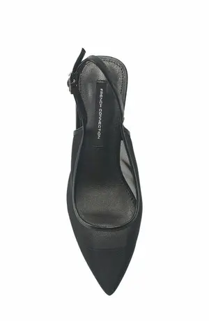 French Connection Elea Mesh And Stone Slingback Kitten Heel