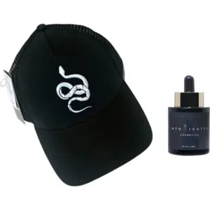 INTOXICATED COSMETICS Snail Serum + Hat Bundle | 1 Fl Oz/ 30 Ml | Anti-aging Formula With Vegan Snake Peptides | Hydrating Hyaluronic Acid - None