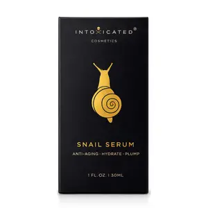 INTOXICATED COSMETICS Snail Serum + Hat Bundle | 1 Fl Oz/ 30 Ml | Anti-aging Formula With Vegan Snake Peptides | Hydrating Hyaluronic Acid