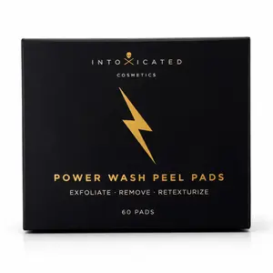 INTOXICATED COSMETICS Power Wash Peel Pads | 60 Pads | Multi-acid | Exfoliating | Cleansing | Retexturizing | Aha | Glycolic & Lactic