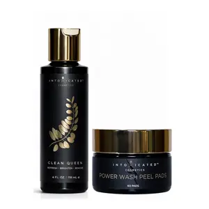 INTOXICATED COSMETICS Exfoliation Bundle |clean Queen Glycolic Wash & Power Wash Multi Acid Peel Pads - None