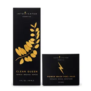 INTOXICATED COSMETICS Exfoliation Bundle |clean Queen Glycolic Wash & Power Wash Multi Acid Peel Pads