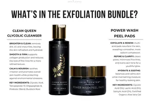 INTOXICATED COSMETICS Exfoliation Bundle |clean Queen Glycolic Wash & Power Wash Multi Acid Peel Pads