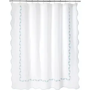 MATOUK Daphne Linen Shower Curtain Aqua