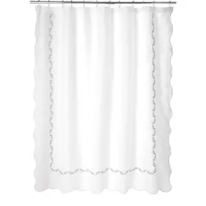 MATOUK Daphne Linen Shower Curtain Sterling