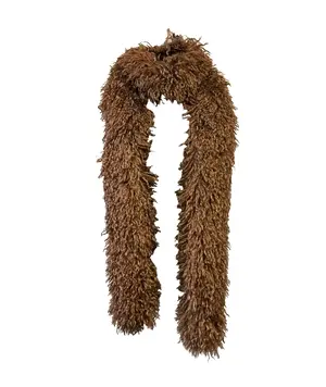 Anna Sui Faux Curly Lamb Fur Long Scarf - Cinnamon