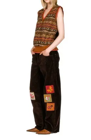 Anna Sui Fair Isle Fleece Vest