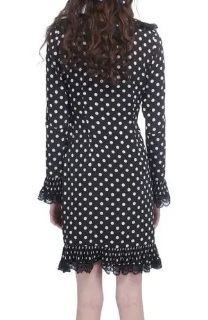 Anna Sui Polka Dot Pleated Wrap Dress