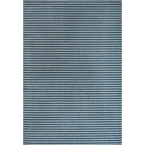 JONATHAN Y Aarhus High-low Minimalist Scandi Striped Indoor/outdoor Area Rug - Navy/ivory