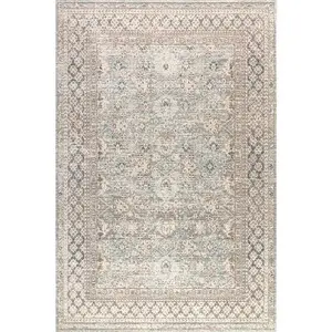 JONATHAN Y Goa Floral Medallion Traditional Area Rug - Light Blue/ivory