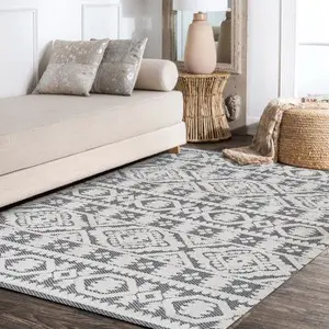 JONATHAN Y Citta High-low Pile Mediterranean Tile Indoor/outdoor Area Rug - White/black