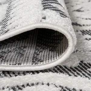 JONATHAN Y Citta High-low Pile Mediterranean Tile Indoor/outdoor Area Rug - White/black