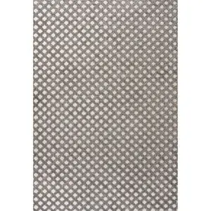 JONATHAN Y Rabat High-low Pile Mini-diamond Trellis Indoor/outdoor Area Rug - Dark Gray/ivory