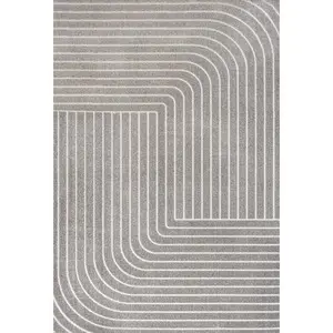 JONATHAN Y Odense High-low Minimalist Angle Geometric Indoor/outdoor Area Rug - Gray/ivory