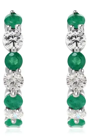 VALANI ATELIER Emerald & Diamond Hoop Earrings