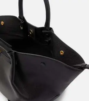 DEMELLIER New York Midi Leather Tote Bag - Black