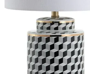 JONATHAN Y Ellie Tumbling Block Ceramic/metal Led Table Lamp