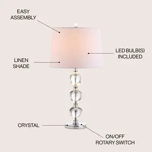 JONATHAN Y Cole Crystal Led Table Lamp