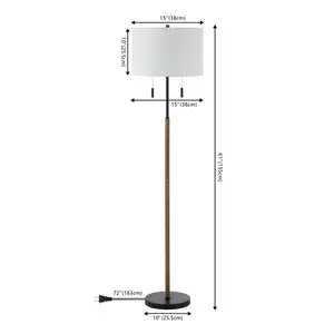 JONATHAN Y Maude Rustic Farmhouse Iron Candlestick Pull Chains Led Floor Lamp