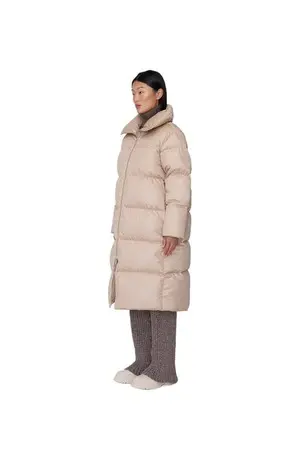 QUARTZ CO. Gisele Long Down Puffer Jacket - Sand Beige