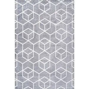 JONATHAN Y Tumbling Blocks Modern Geometric Area Rug Coral