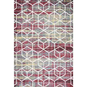 JONATHAN Y Tumbling Blocks Modern Geometric Area Rug Multi/white