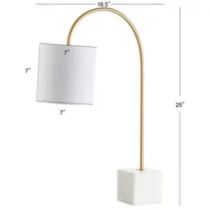 JONATHAN Y Fisher Marble/brass Led Table Lamp
