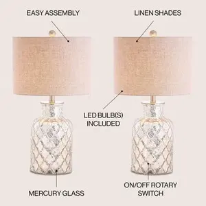 JONATHAN Y Alvord Led Glass Table Lamp