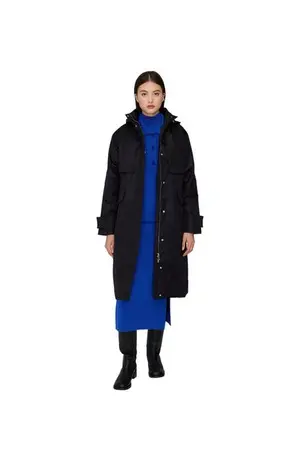 QUARTZ CO. Marina Hooded 3-in-1 Trench Coat - Black