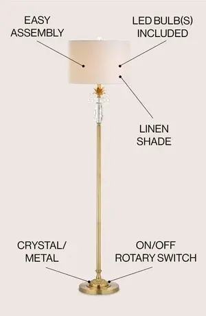 JONATHAN Y Adalyn Crystal / Metal Led Floor Lamp