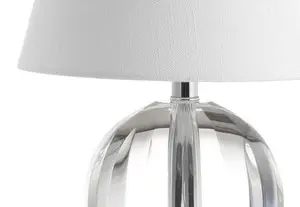 JONATHAN Y Goddard 16" Crystal Ball/metal Led Table Lamp - Clear