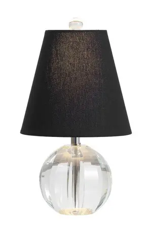 JONATHAN Y Goddard 16" Crystal Ball/metal Led Table Lamp - Clear/black