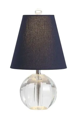JONATHAN Y Goddard 16" Crystal Ball/metal Led Table Lamp - Clear/navy
