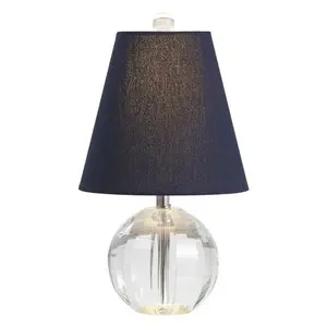 JONATHAN Y Goddard 16" Crystal Ball/metal Led Table Lamp - Clear/navy
