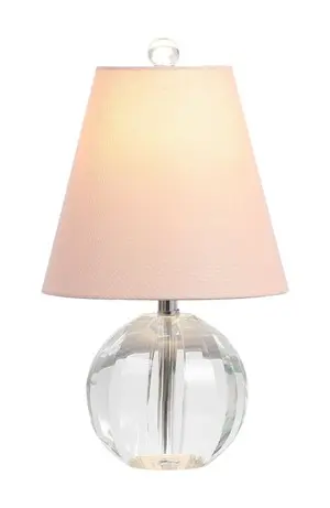 JONATHAN Y Goddard 16" Crystal Ball/metal Led Table Lamp - Clear/pink