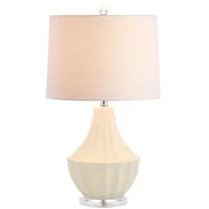 JONATHAN Y Tate Ceramic Led Table Lamp Cream