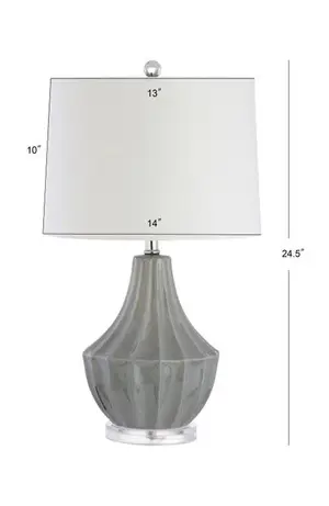 JONATHAN Y Tate Ceramic Led Table Lamp - Gray