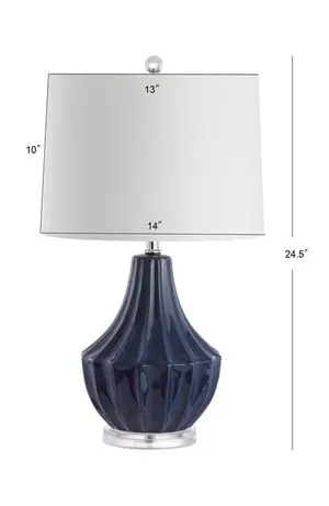JONATHAN Y Tate Ceramic Led Table Lamp - Navy