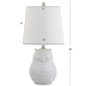 JONATHAN Y Hoot Ceramic Mini Led Table Lamp