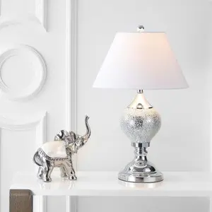 JONATHAN Y Louise Mirrored Led Table Lamp - Silver/chrome